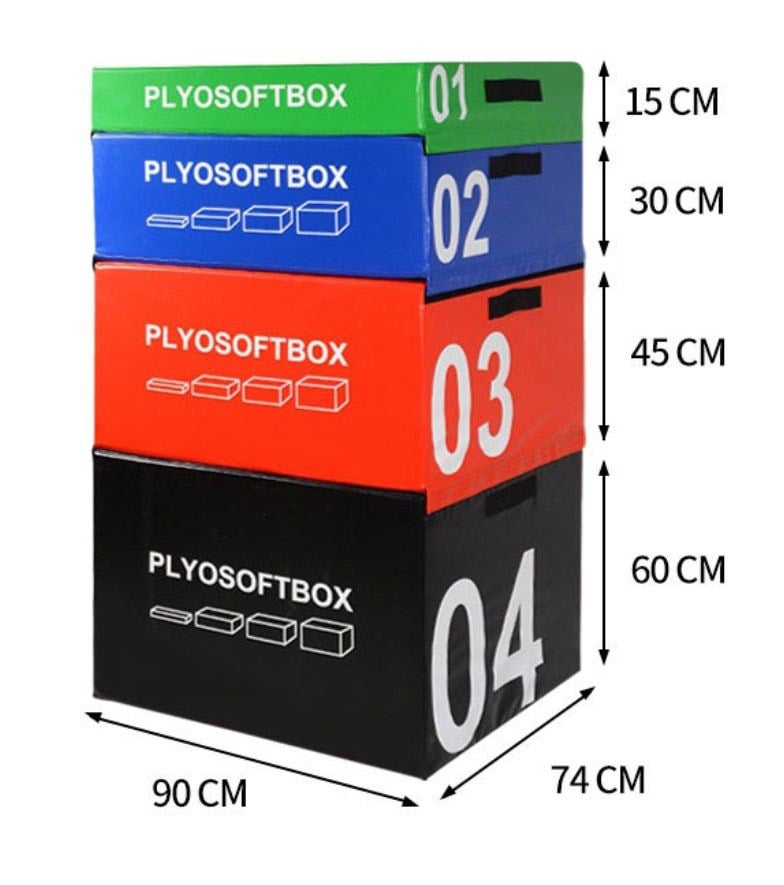 4 Stack Soft Vinyl Plyometric Box set