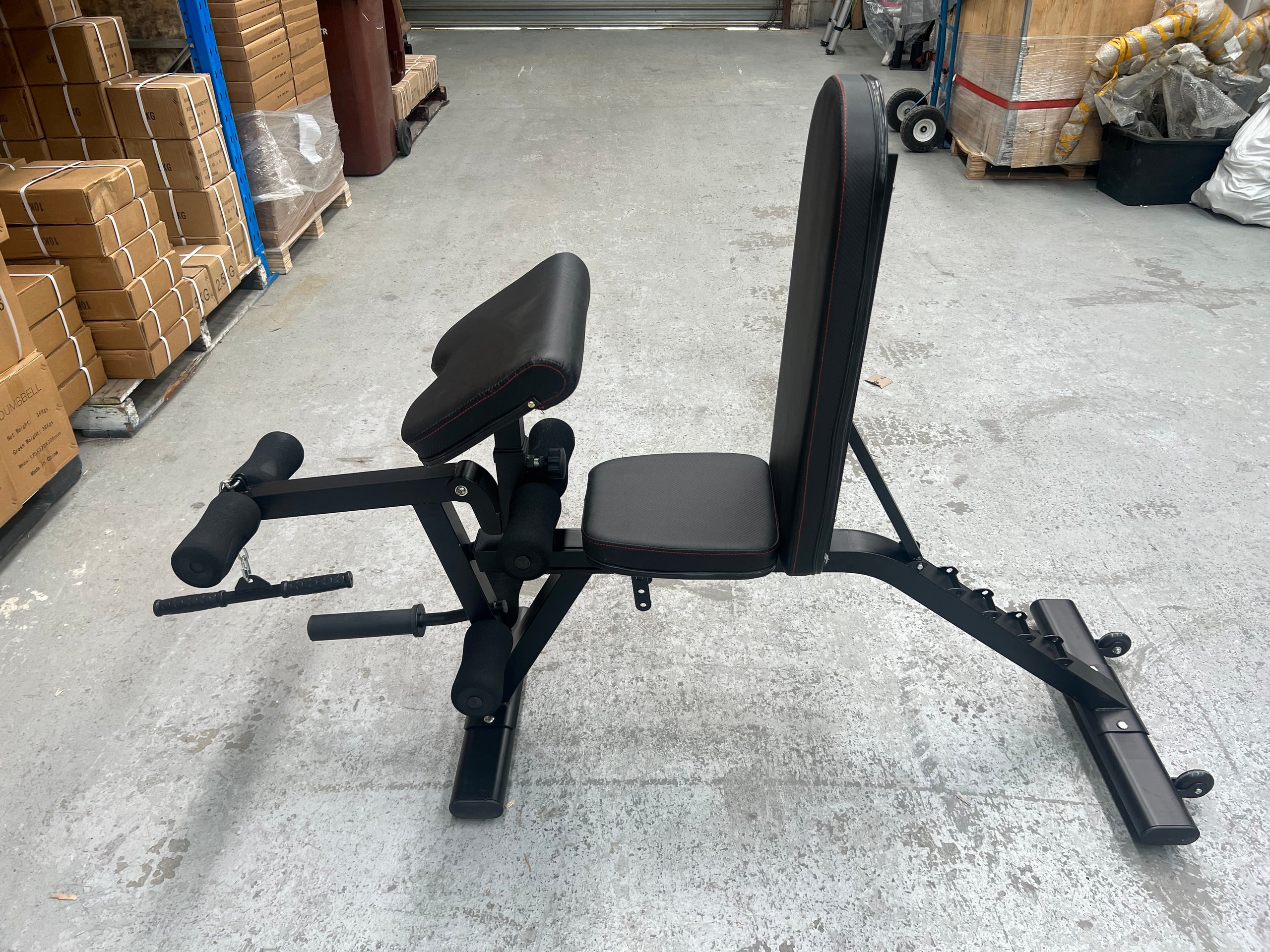 Adjustable Bench with Leg and Preacher Curl attachments